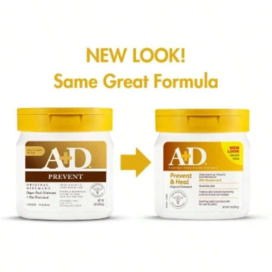 A+D Baby Diaper Rash Ointment, Baby Protectant With Vitamins A And D ...