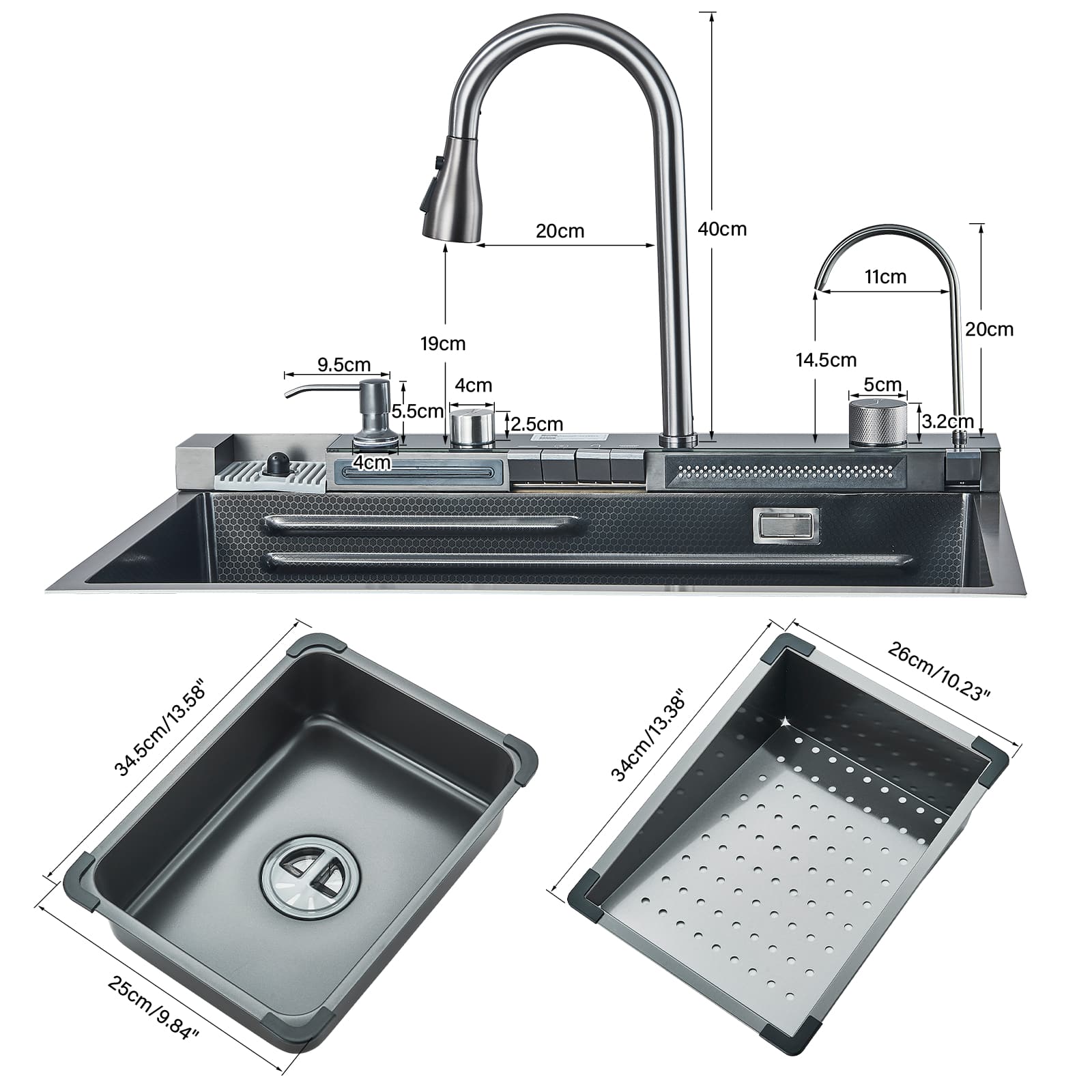 Kitchen Sink 304 Stainless Steel Single Bowl Kitchen Sinks, Digital ...