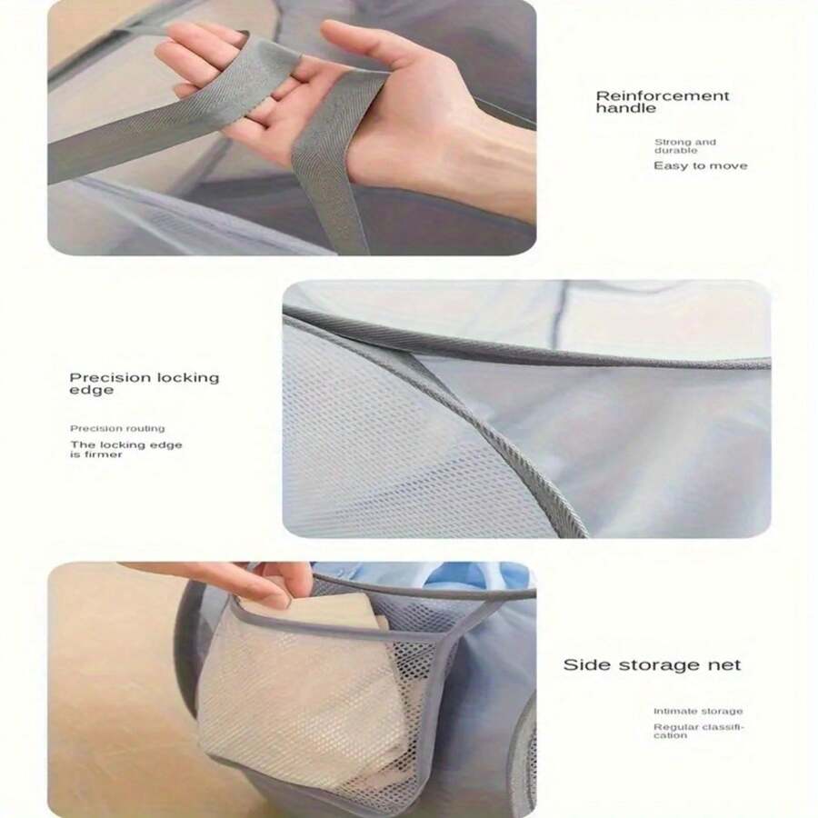 Extra-Large Mesh Laundry Hamper With Handles - Foldable, Versatile ...