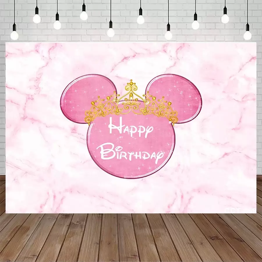 Disney Pink Minnie Mouse Party Backdrops Minnie Mouse Photography ...