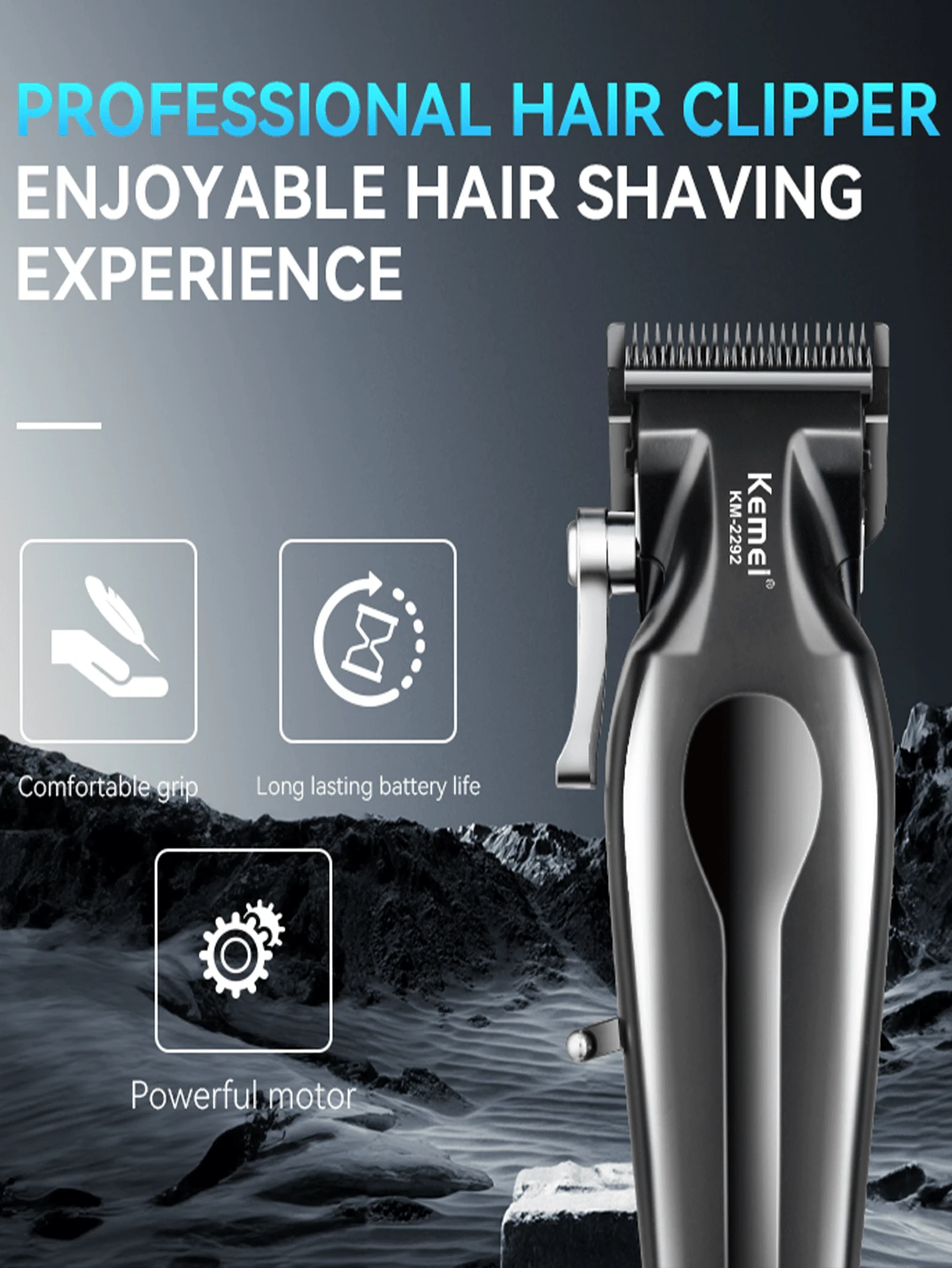 Kemei KM-2292 Professional Cordless Electric Hair Clipper - Hair Salon ...