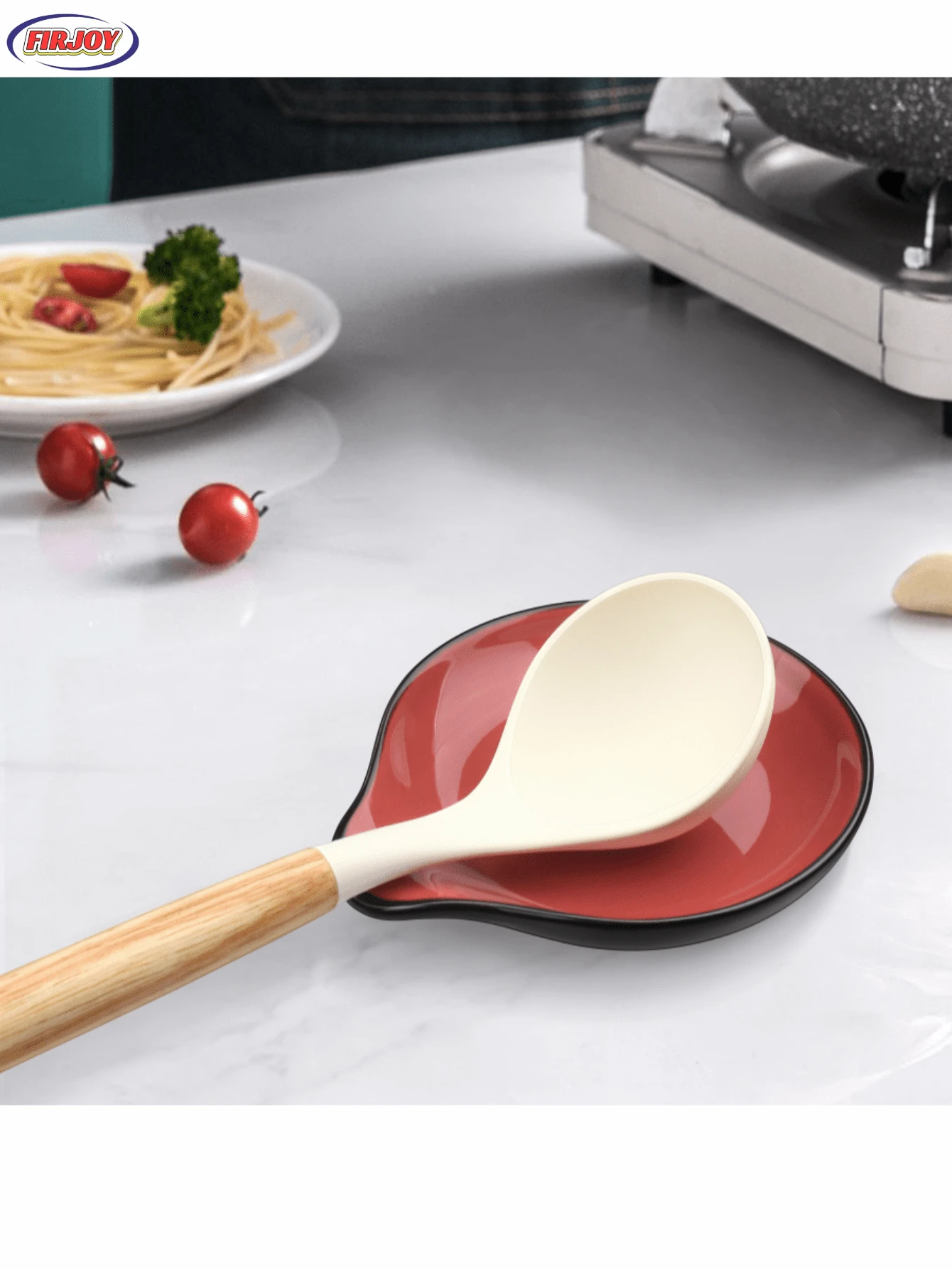 FIRJOY 1PC Ceramic Spoon Rest For Stovetop, Large Spoon Rack, Kitchen ...