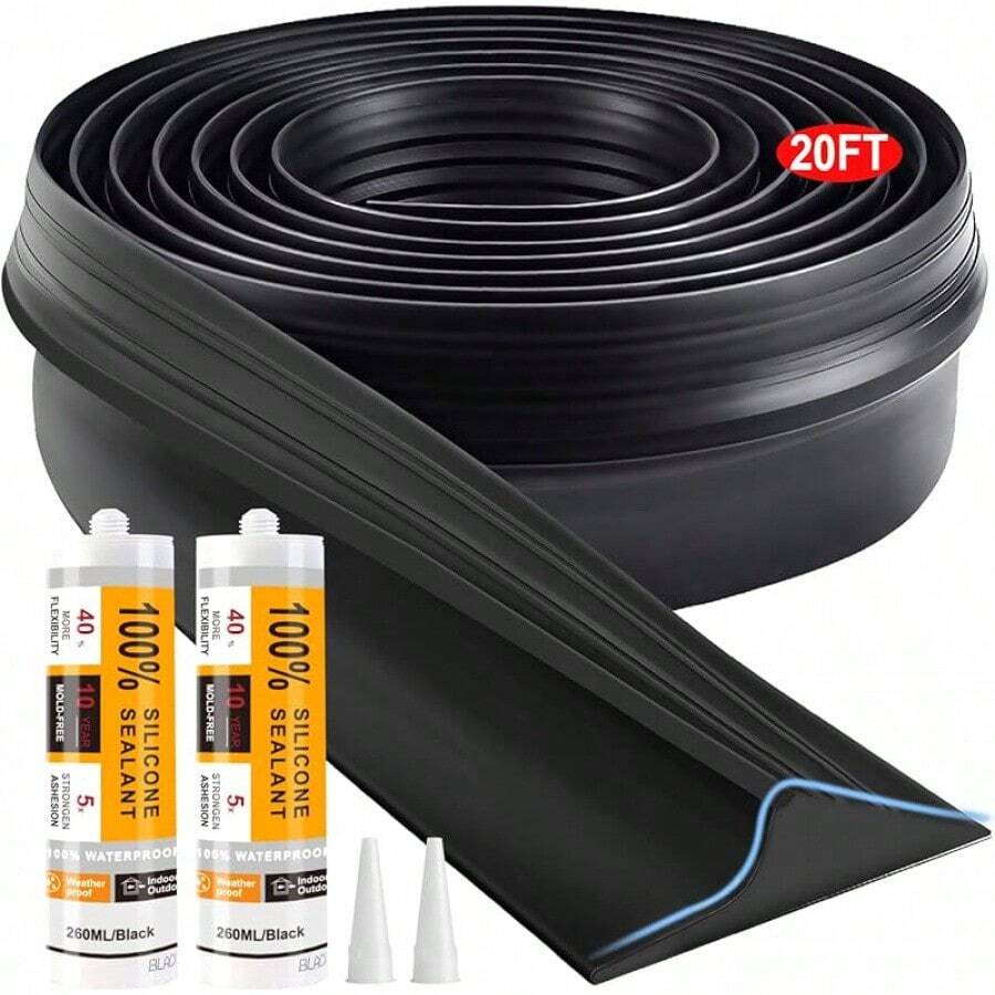 Jin&Bao Universal Garage Door Threshold Seal Strip 10FT Kit, Bottom ...