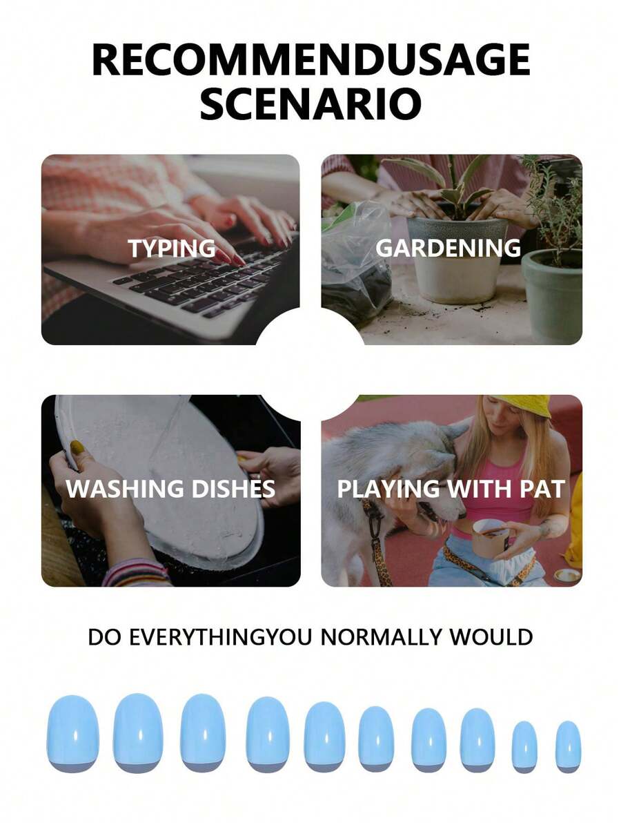 Elevate Your Style With A Simple Blue Almond-Shaped Compression Nail ...