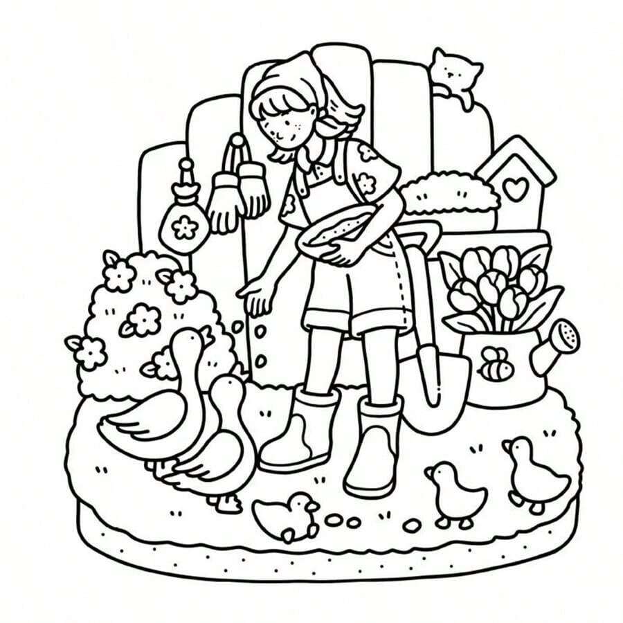 Girl Moments: Coloring Book For Adults And Teens Featuring Cute Cozy ...