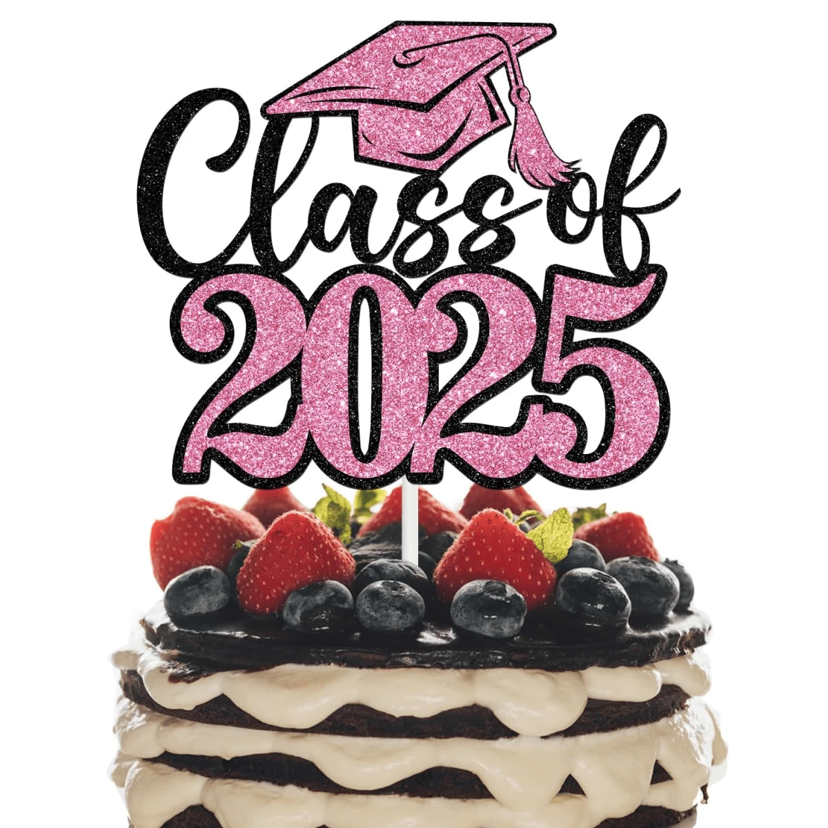 Toppers para cupcakes de graduación 2025, toppers para cupcakes con brillos de la clase de 2025 ...