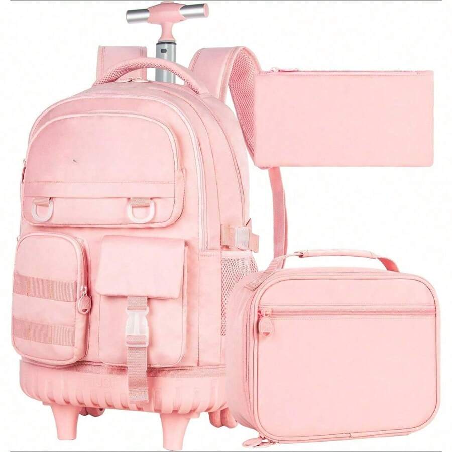 Rolling Backpack For Girls Women, 21 Inch Water Resistant Roller Wheels ...