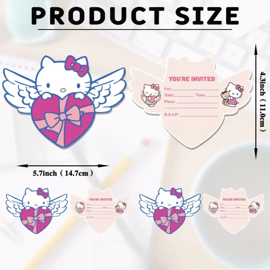 Sanrio 12pcs/Set Sanrio Cartoon Greeting Cards, Birthday Party ...