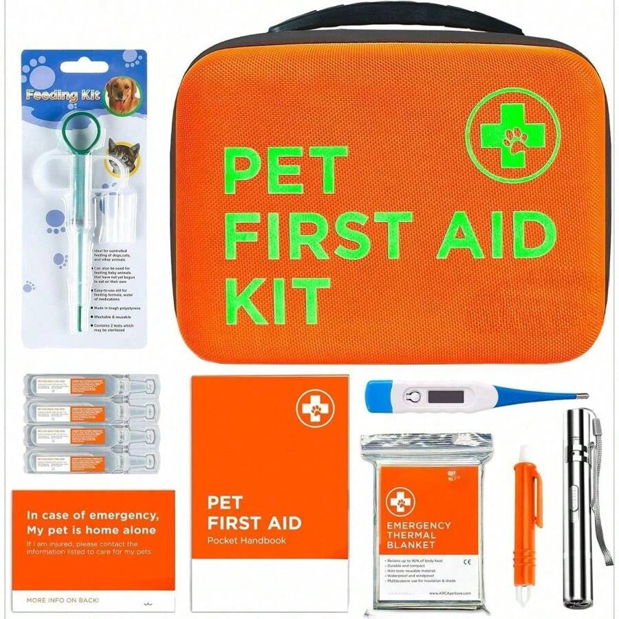High Visibility First Aid Kit For Cats And Dogs - 108 Pieces Including ...