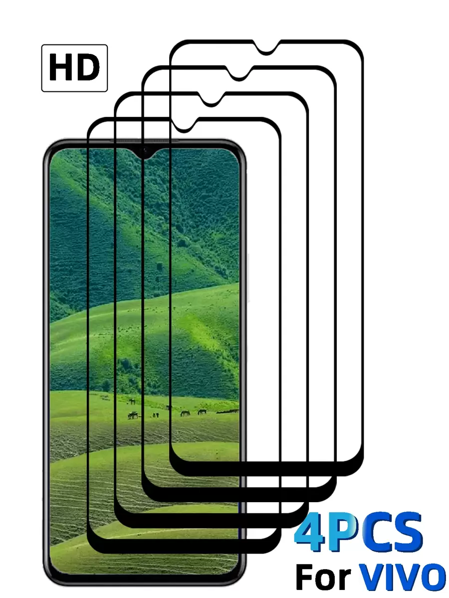 4Pcs Screen Protector Compatible With Vivo Tempered Glass [Full ...