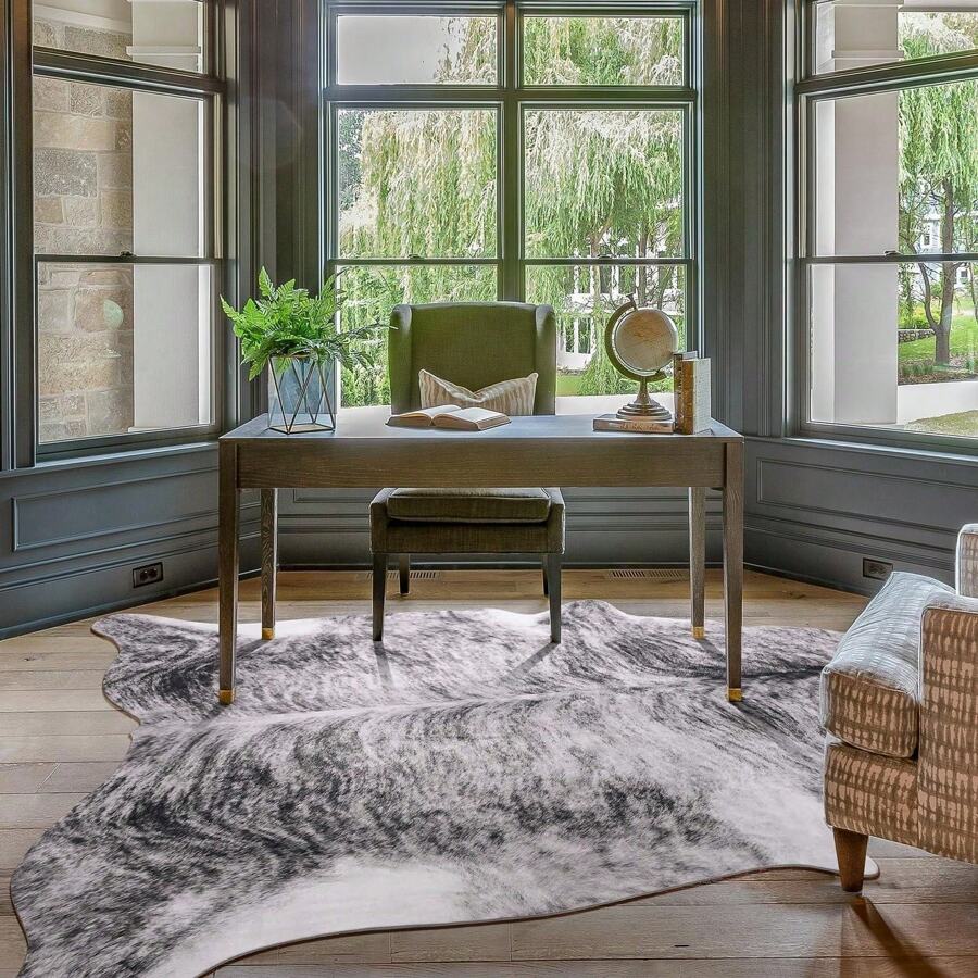 Premium Western Home Decor Cow Print Rugs, Faux Leather Animal Cowhide ...