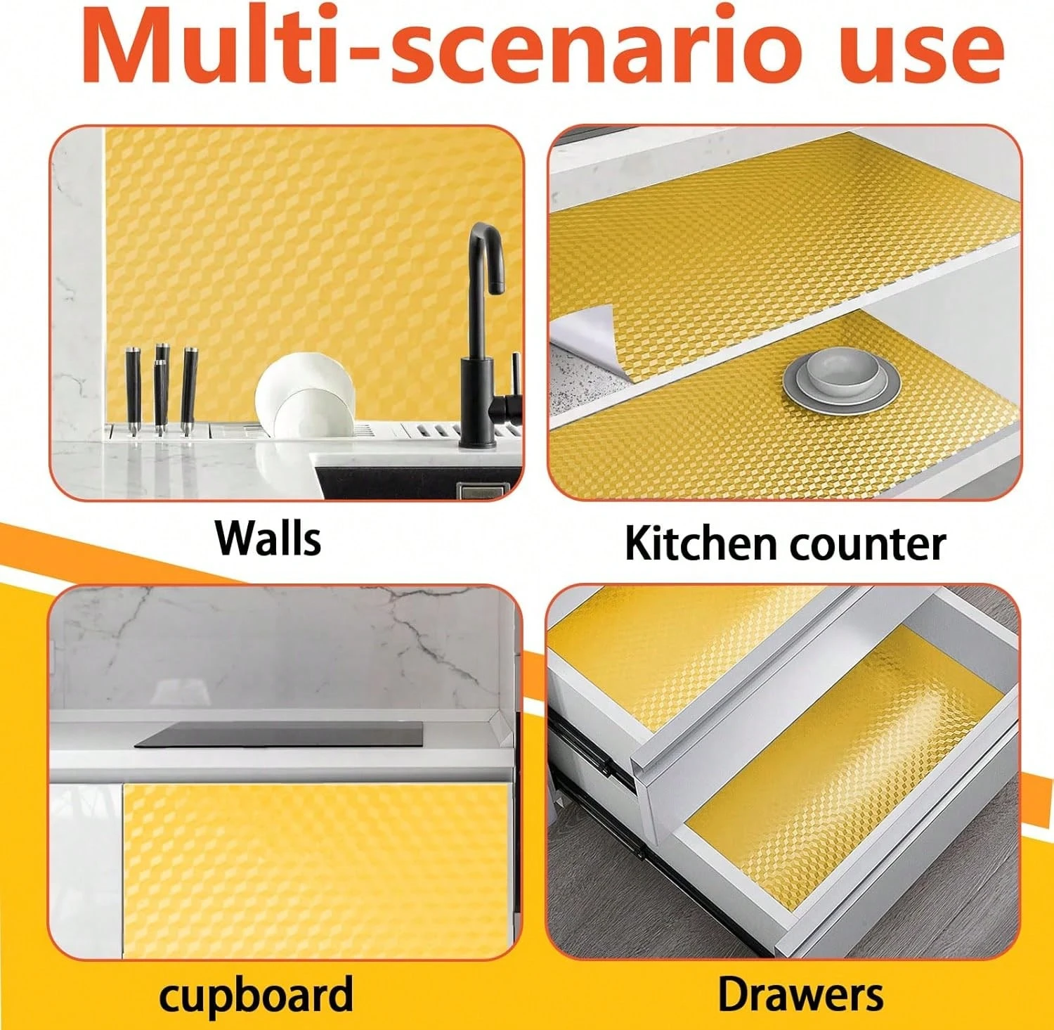 Papier contact texturé à motif de treillis doré, facile à décoller et à ...