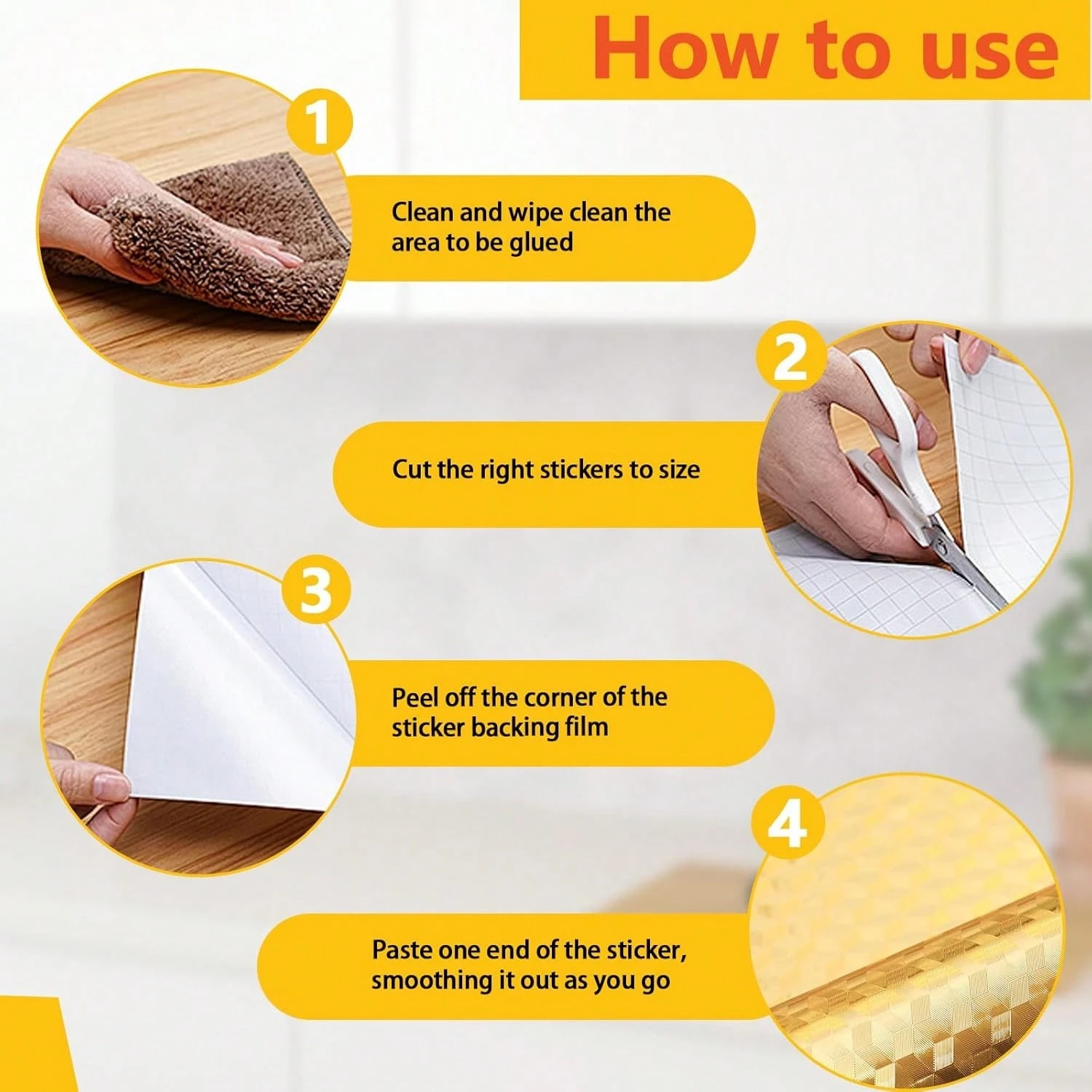 Papier contact texturé à motif de treillis doré, facile à décoller et à ...