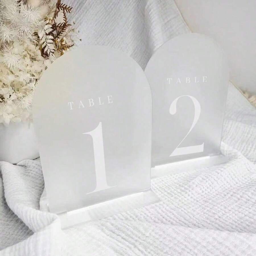 Frosted Arch Table Numbers For Wedding, 20 Pack 5x7" Frosted Arch ...
