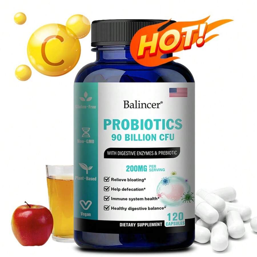 90 mil millones de UFC de probióticos con vitamina C y vinagre de sidra ...