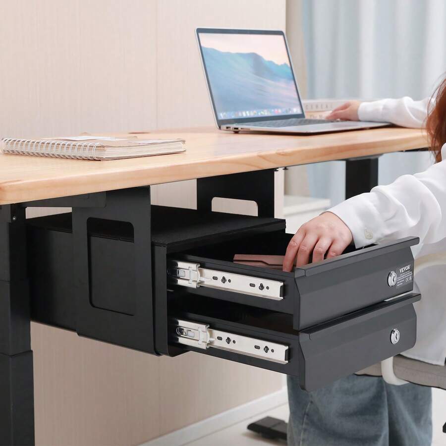 13-33" Wide Under Desk Drawer Slide Out, Under Desk Mounted Pull Out ...