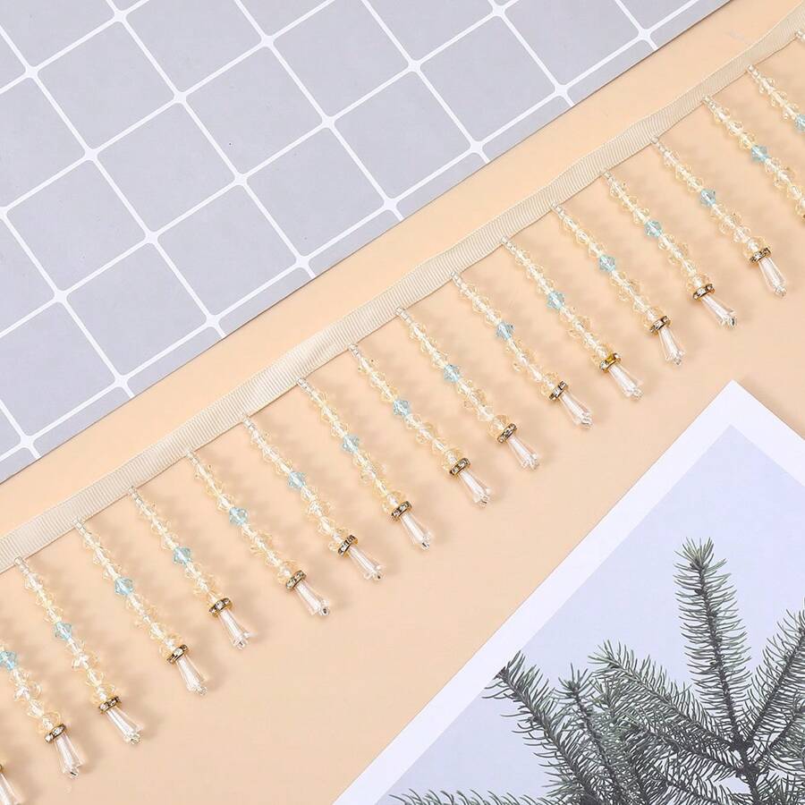2 Yards 8cm Wide Lace Tassel Pendant Decorative Frills Bead Fringe ...