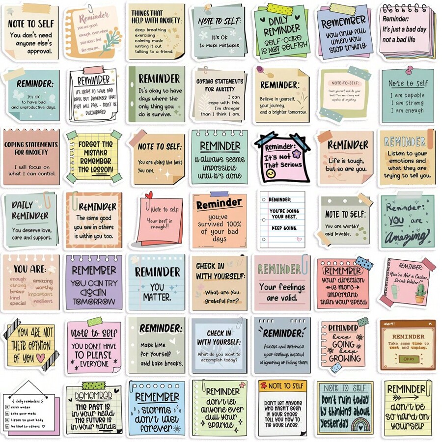 50PCS Reminder Stickers Vinyl Aesthetics Book Reading Stickers Vinyl ...