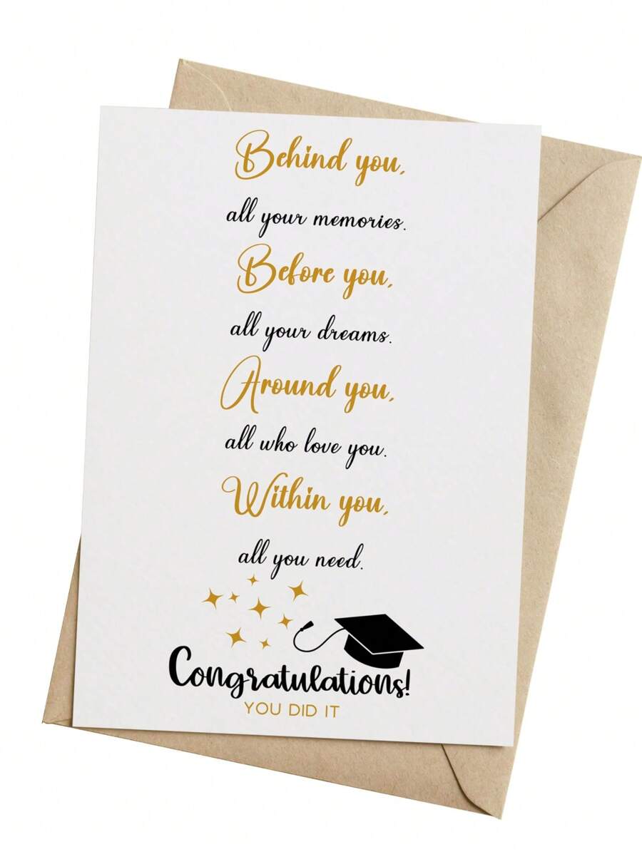 Cute Graduation Card Gift, With Envelope And Stickers - 5x7 Inch ...