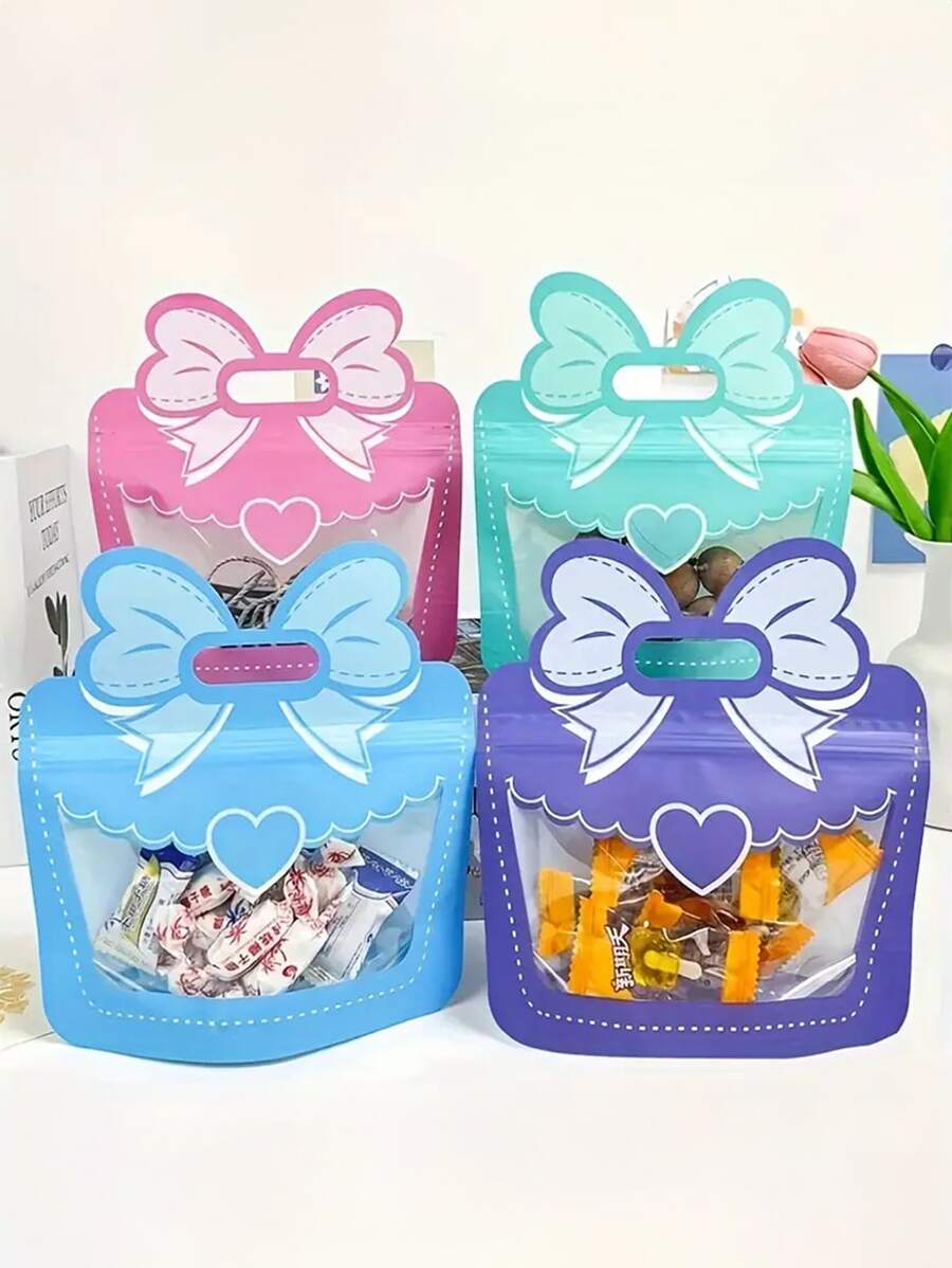 10pcs New Bow Candy Gift Bags, Self-Sealing Bags For Postcards ...