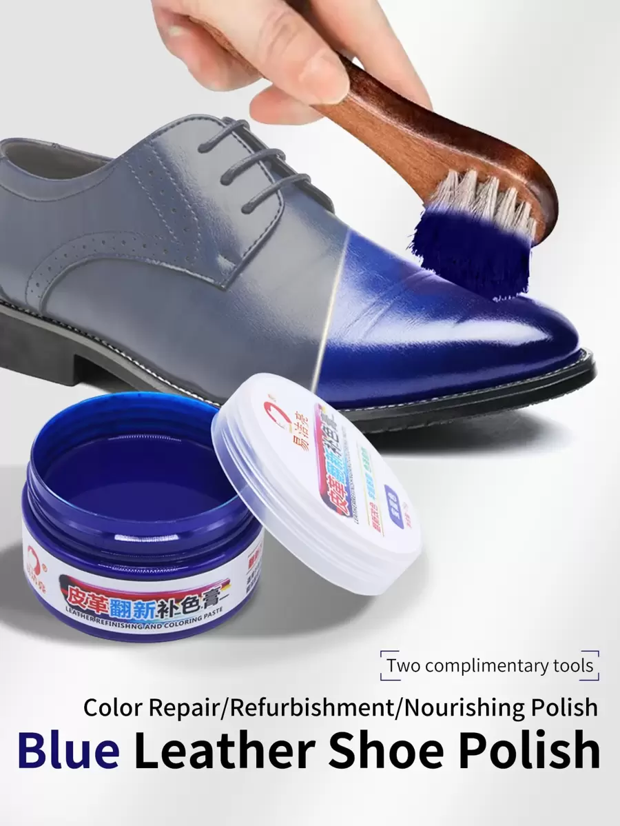 Crema de zapato azul - Betún profesional para zapatos - Cera natural ...
