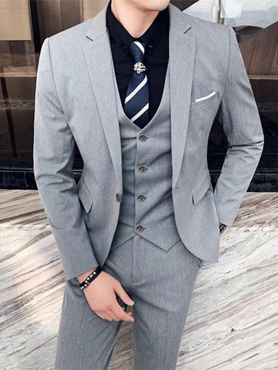 Men's Fashion Business Suit Spring And Autumn High Quality Formal Wear ...