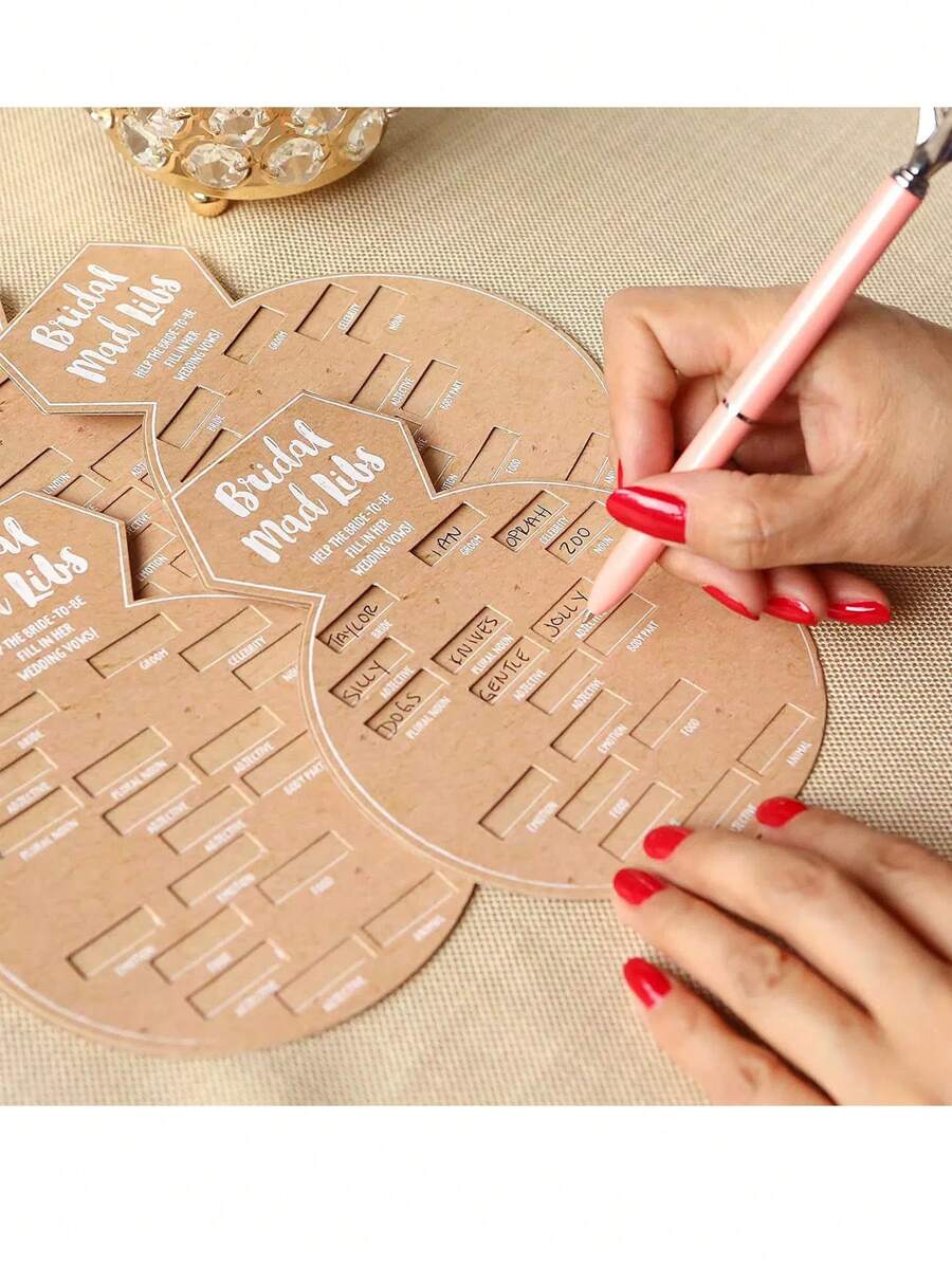 2pcs/11pcs/Set Bridal Mad Libs Wedding Paper Game Cards, Engagement ...