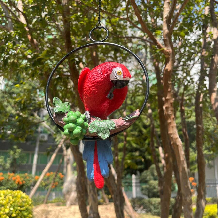 1pc Outdoor Parrot Bird Statue Garden Decor. Simulated Parrot Bird ...