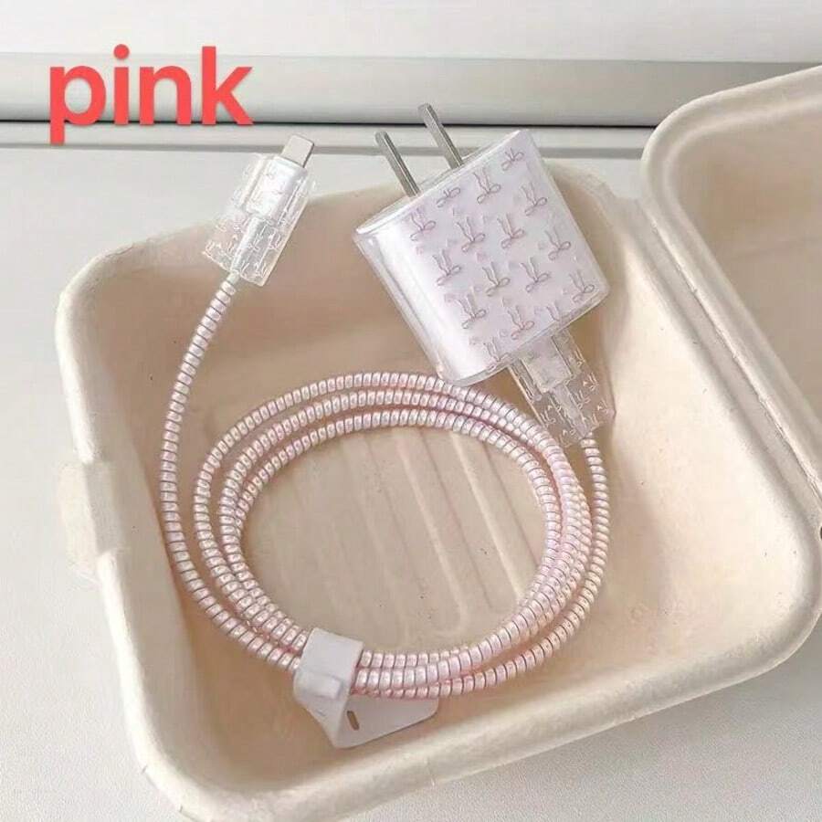 5pcs IPhone 18/20W Fast Charging Cable Protector Bow Shaped Cable ...