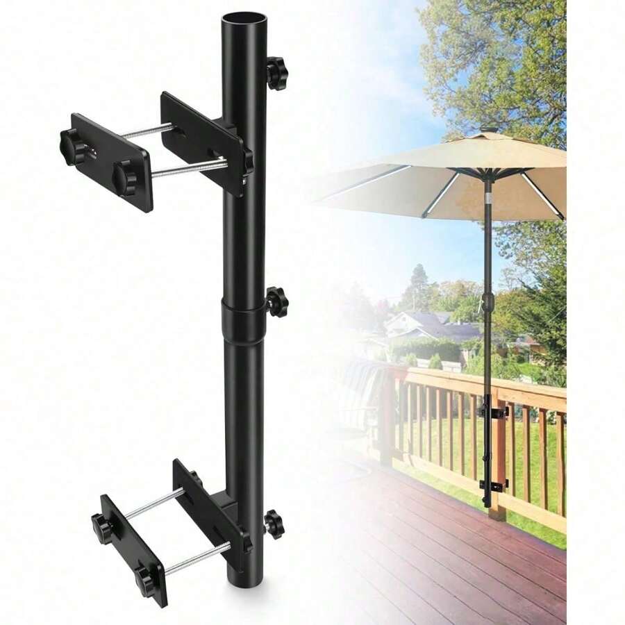 Patio Deck Railing Holder, Adjustable & Attachable Outdoor Mount ...