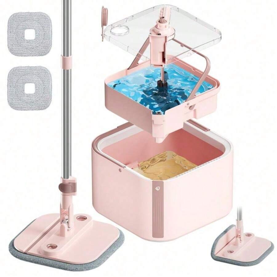 Bucket System With Dual Compartment Mop Bucket And Thick Washable ...