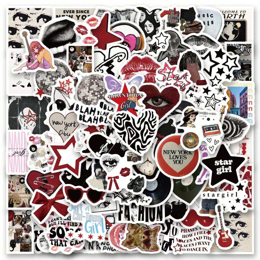 100pcs Y2K Downtown Girl Stickers Vinyl Aesthetics Stickers, Decals ...