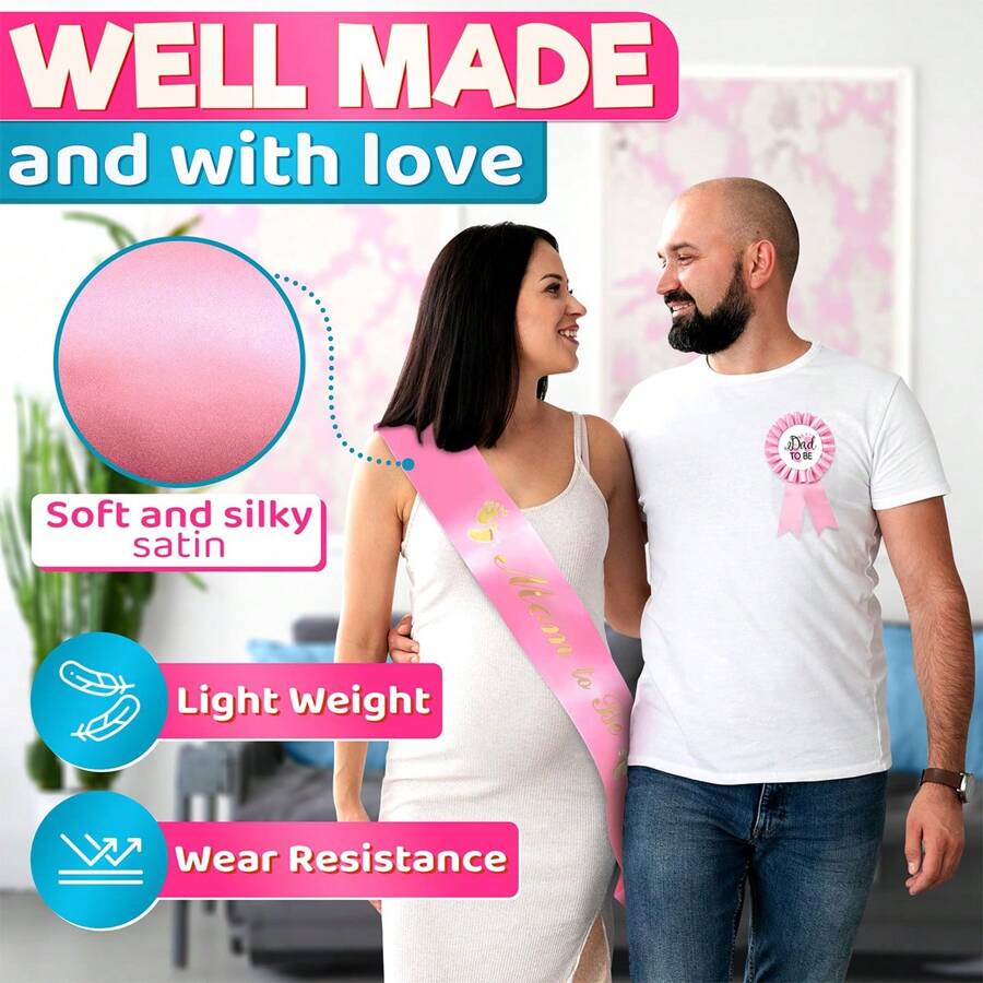 Set de faja y alfiler de faja para baby shower, fiesta de revelación de ...