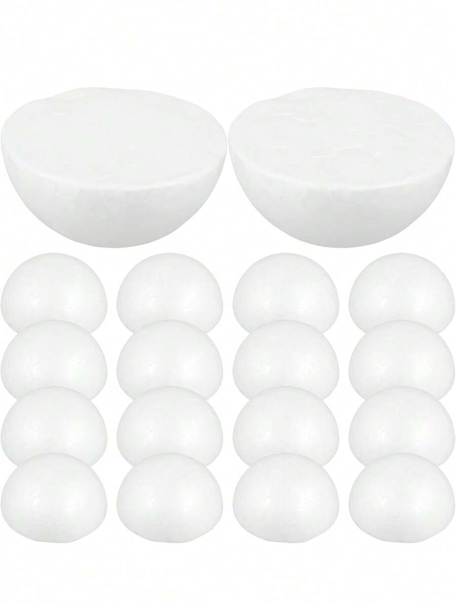 1/2pcs Smooth Round Polystyrene Foam Balls - White, Half Round, Solid ...