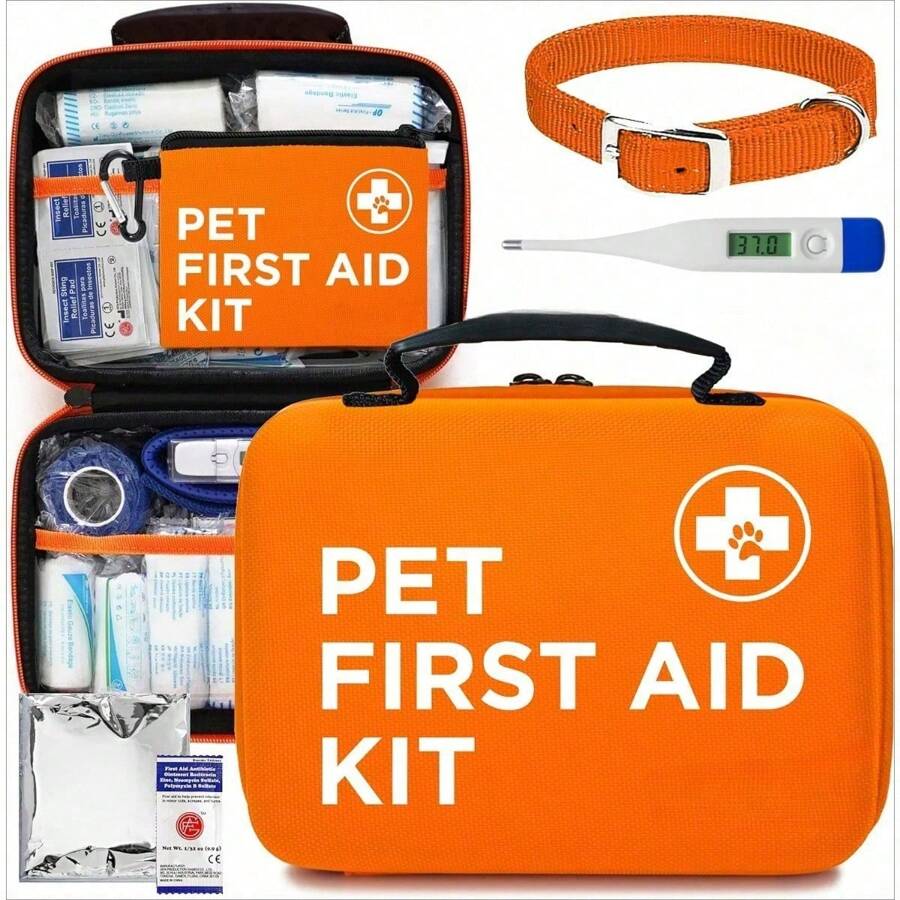 High Visibility First Aid Kit For Cats & Dogs - 108 Pcs With ...