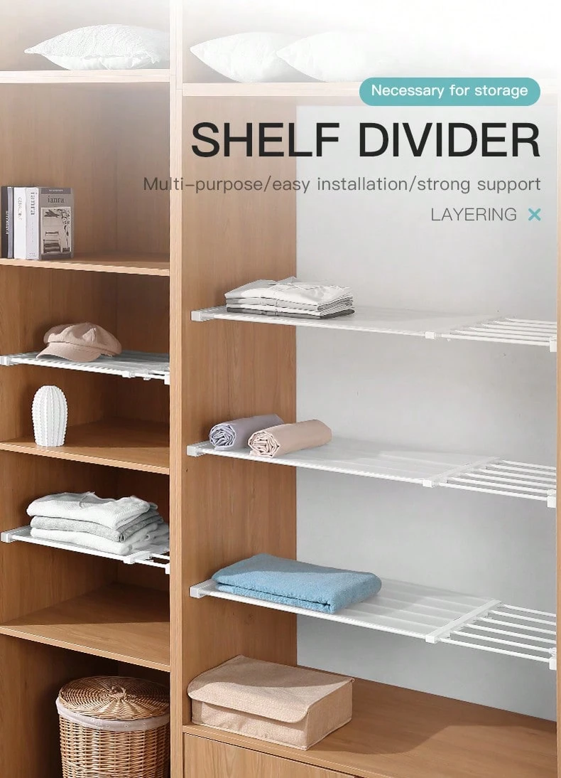 Extendable Closet Organizer Rack Kitchen Cabinet Adjustable Storage ...