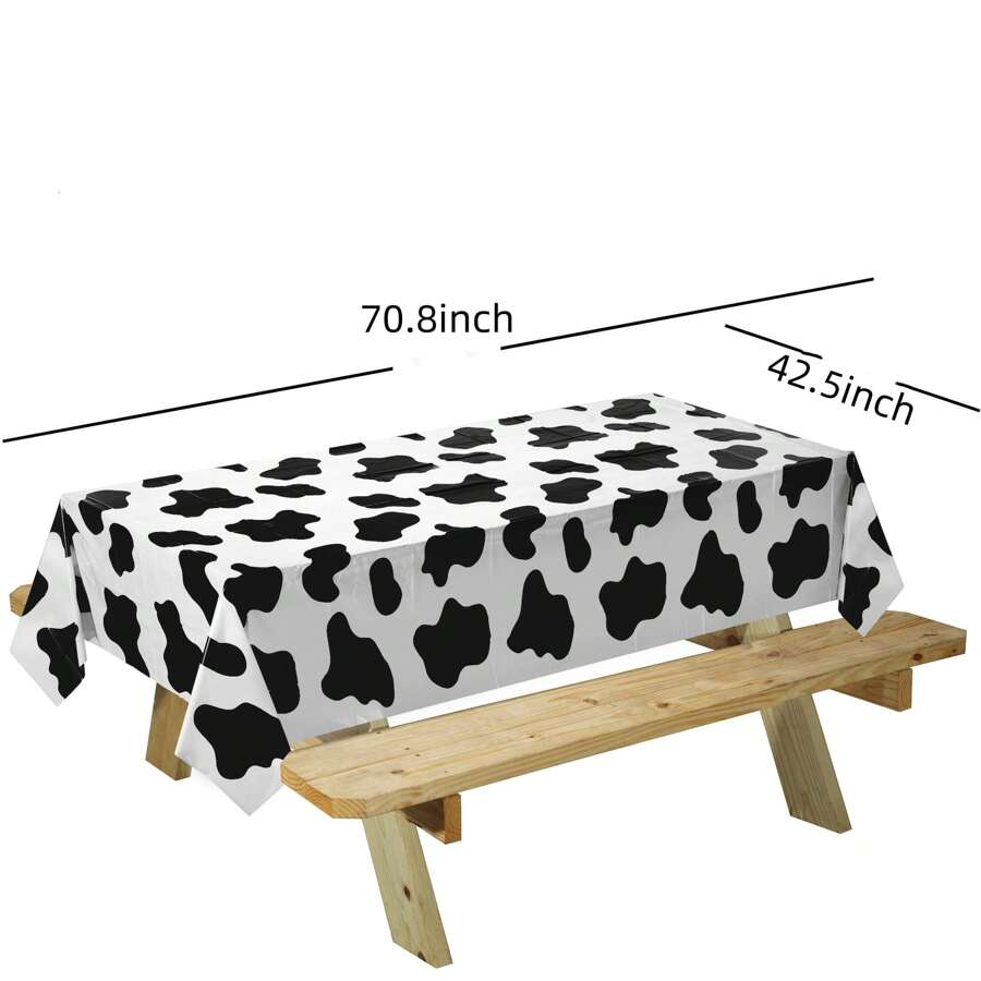 1 Pack/2 Packss/3packs,Cow Print Tablecloth For Cow Themed Party ...