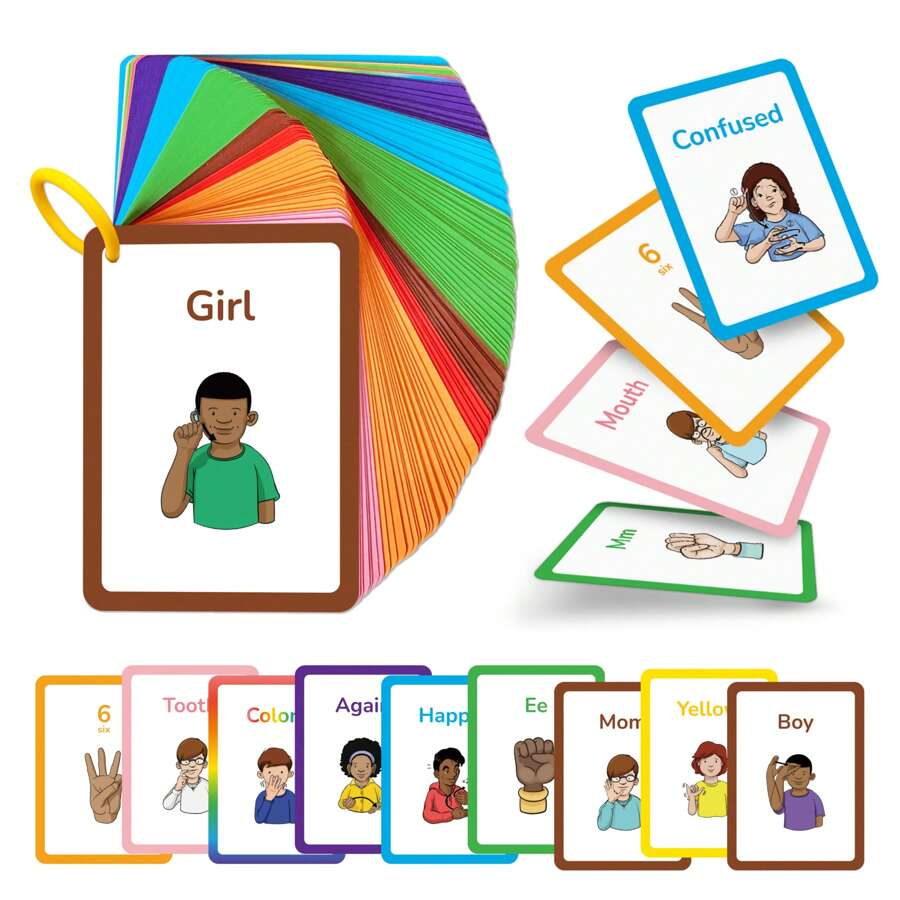 ASL Flash Cards, American Sign Language Special Need Flash Cards For ...
