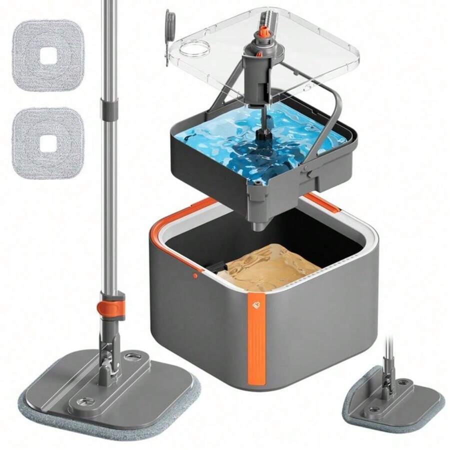 Bucket System With Dual Compartment Mop Bucket And Thick Washable ...
