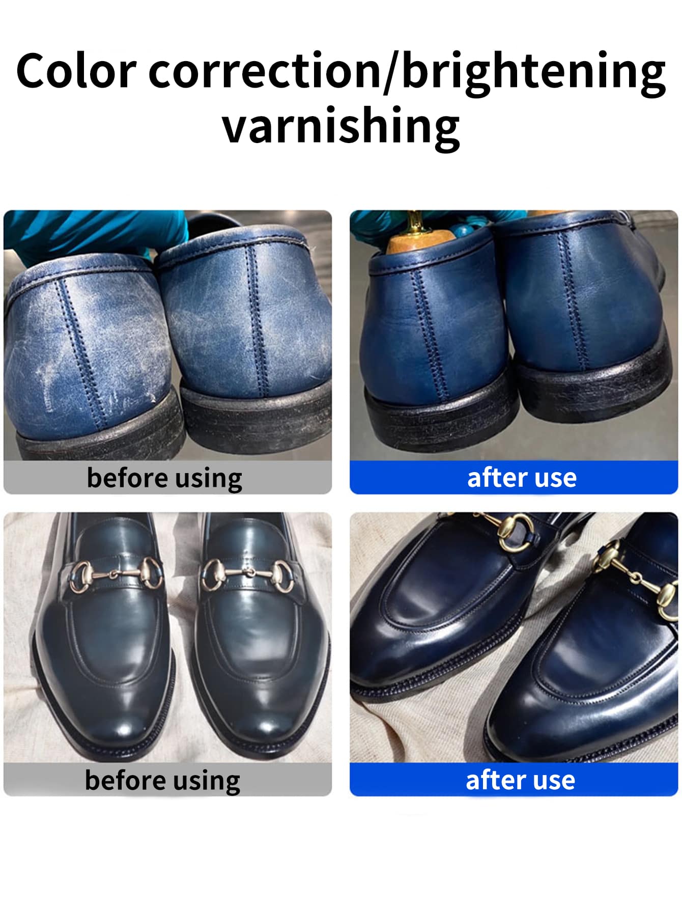 Crema de zapato azul - Betún profesional para zapatos - Cera natural para redefinir y pulir ...