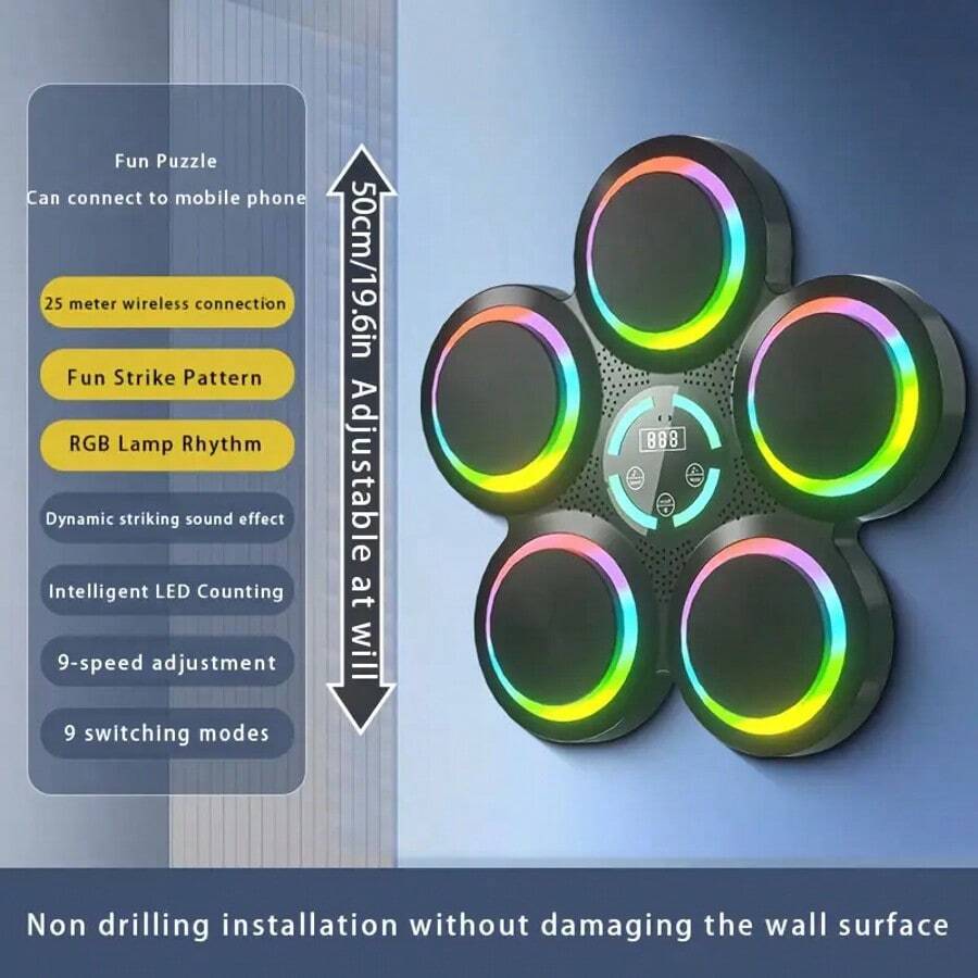 2025 New Model Music Punching Machine Wall Mounted With Premium Gloves ...