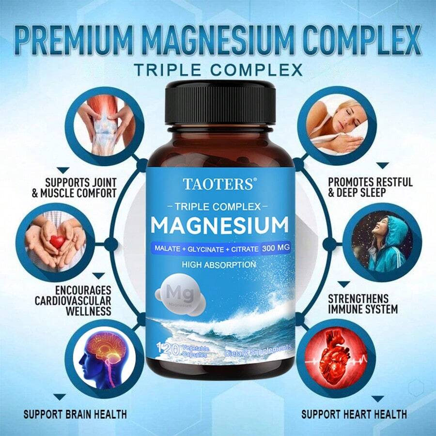 Complejo Triple de Magnesio que contiene 300mg de Glicinato, Malato y ...
