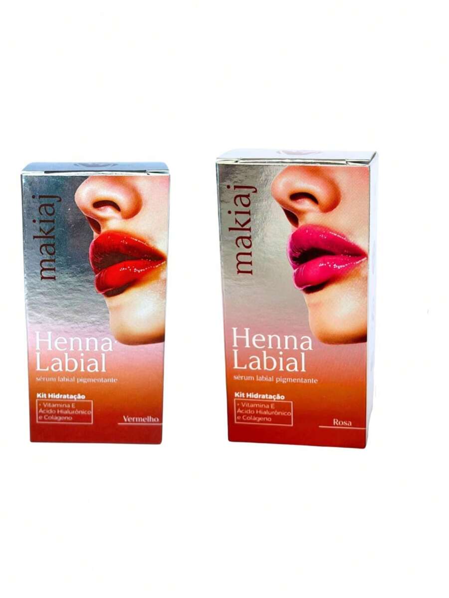 Kit C/12 Henna labial pigmentante Vermelha E Rosa - Makiaj Atacado ...