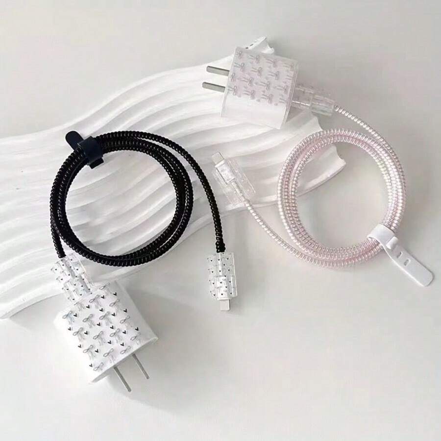 5pcs IPhone 18/20W Fast Charging Cable Protector Bow Shaped Cable ...