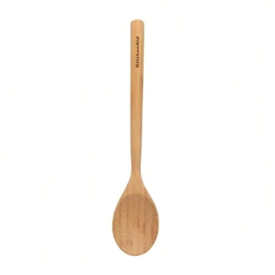 Bamboo Solid Spoon: Light Brown Wooden Cooking & Mixing Spoon, 12.8 ...