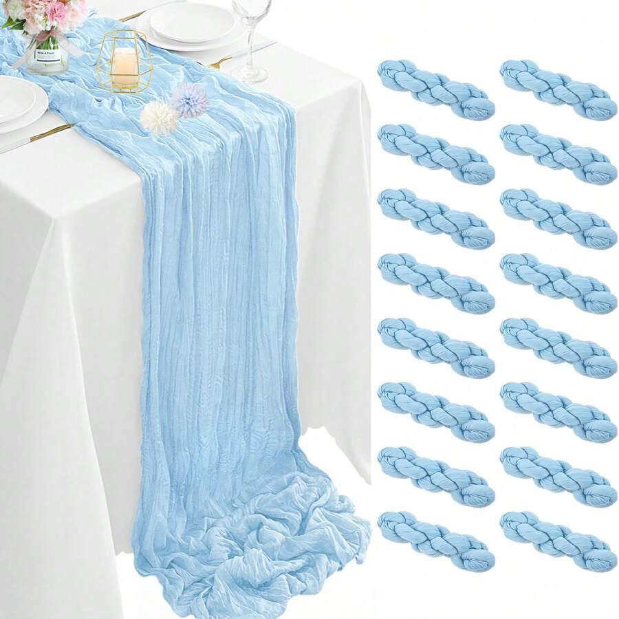 16 Pack 10Ft Cheesecloth Table Runner 35X 120 Inch Vintage Rustic Sheer ...