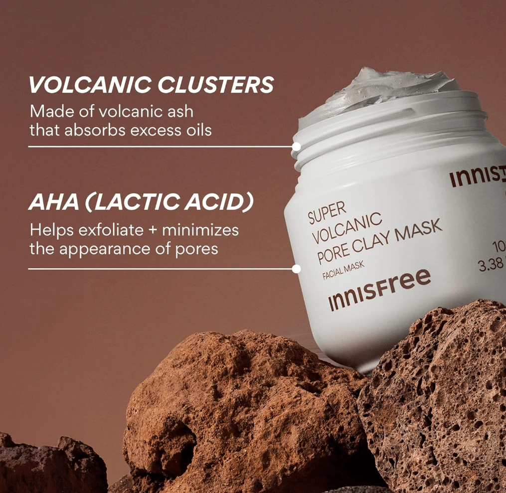 Innisfree Super Volcanic Pore Clay Mask, Korean Pore Clearing Clay Mask ...