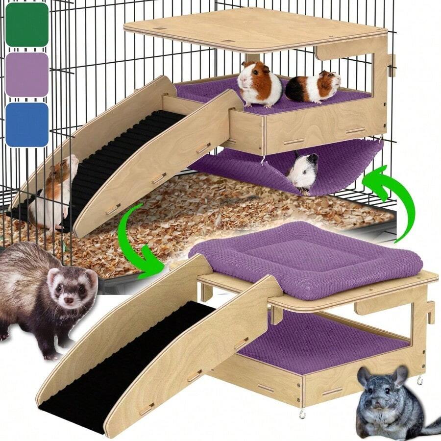 Pig Hideout And Hammock Combo Dual Style Design Large Natural Birch ...