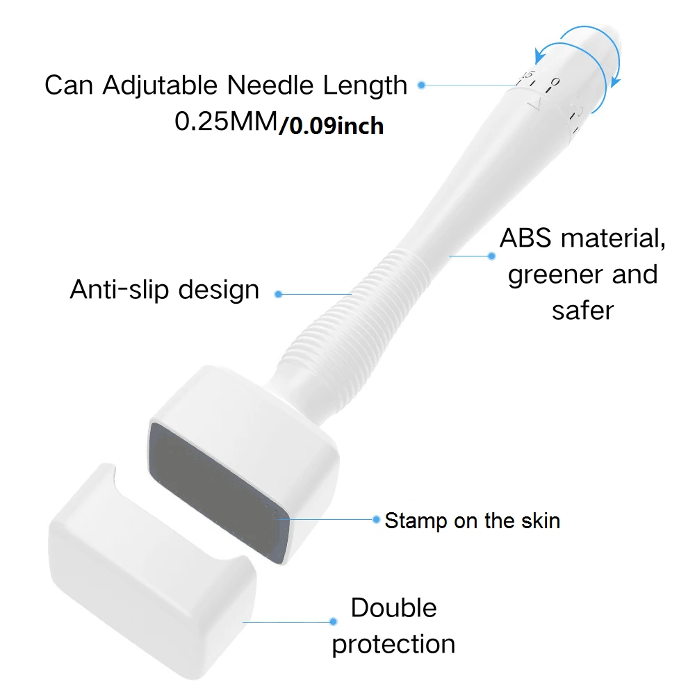 DC Derma Roller Stamp 140 Agulha Ajustável Microagulha Derma Roller ...