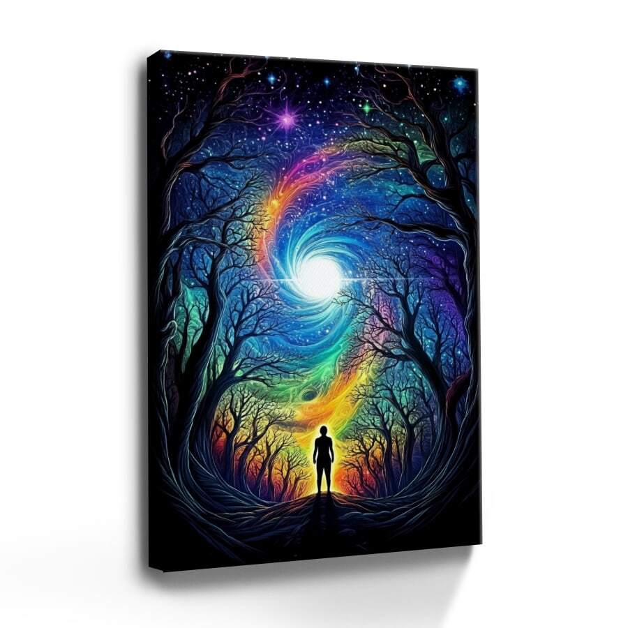1pc Framed Canvas Wall Art Poster Abstract Digital Realism Van Gogh ...
